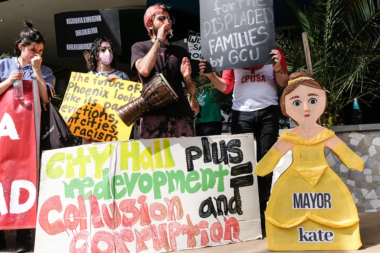 Activists Stage Protest As Phoenix Mayor Kate Gallego Gives Annual ...