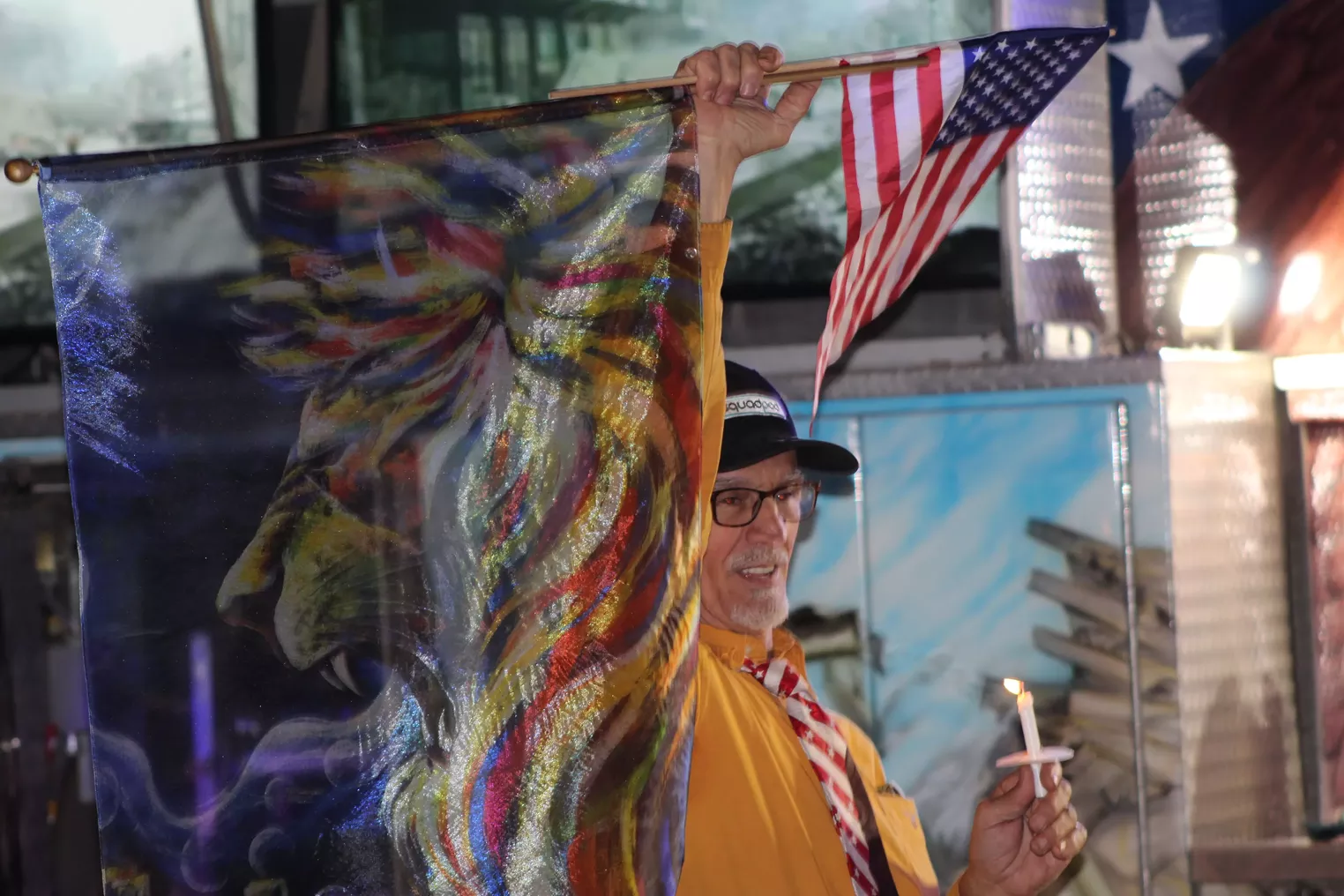 Look Ahead America January 6 Vigil in Phoenix Jake Angeli QAnon Shaman ...